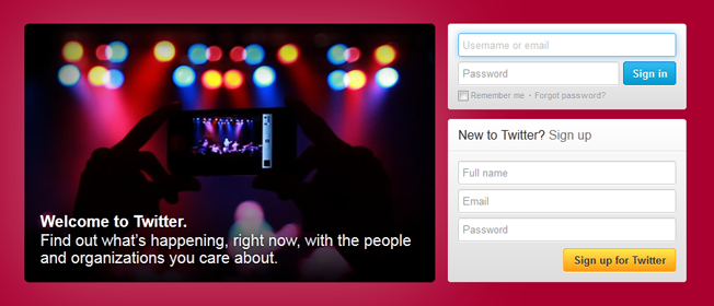 Twitter Homepage > To Market